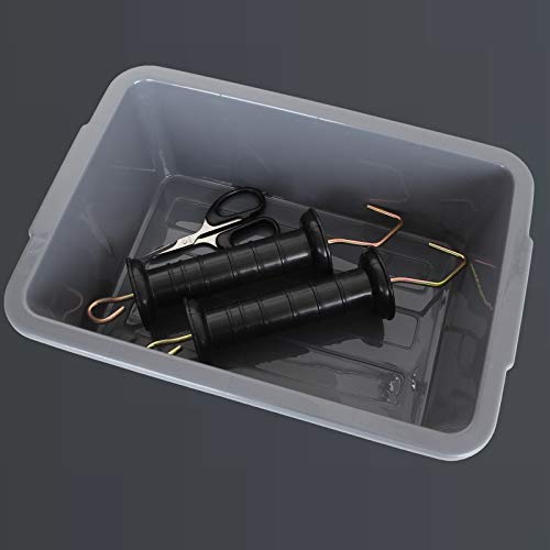 6 Pack 7 L Smal Plastic Bus Tub Restaurant Commercial Bus Tote Utility Box Plastic Dish Pans Wash Basin Tote Box, Grey (12"x 8.2"x 4.2")