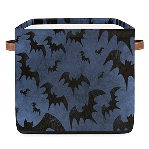13x13x13 Storage Cube Bins Horror Night Fabric Storage Cubes 13 inch Collapsible Storage Bins Cubby Storage Baskets for Organizing Shelf Cabinet Bookcase Boxes