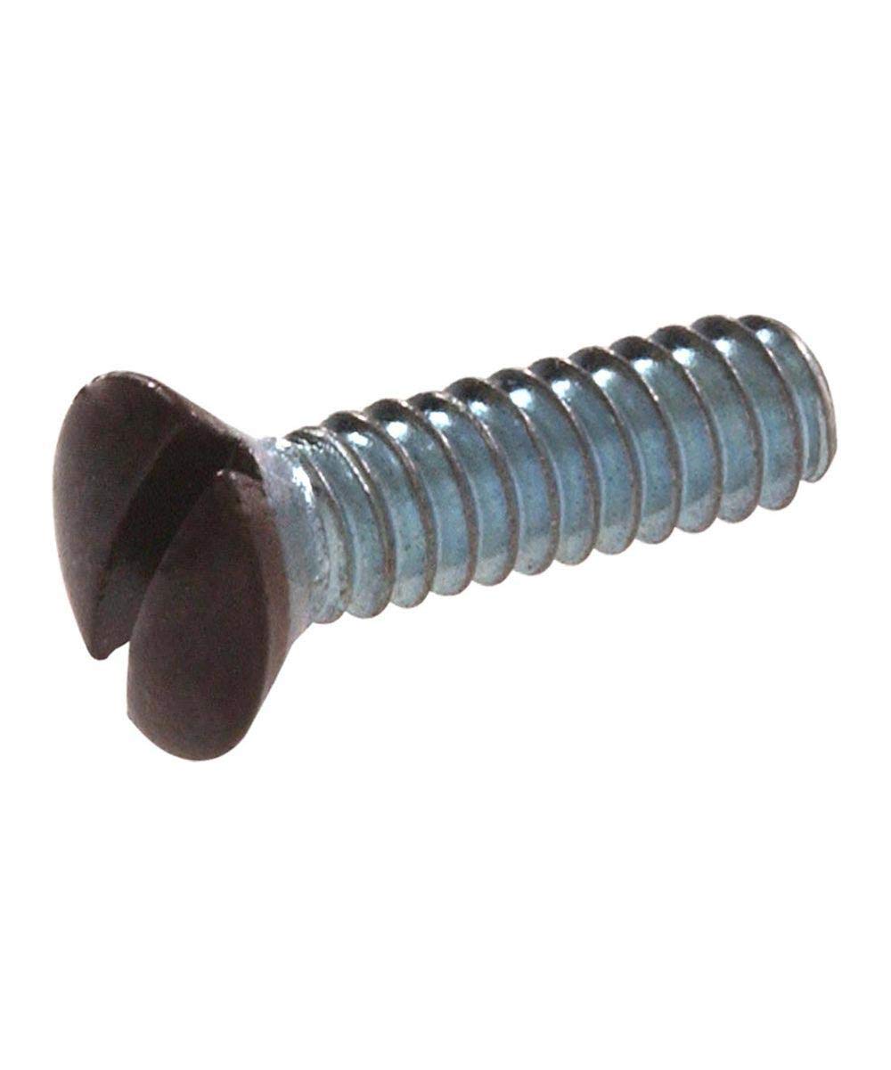 Brown Wall Plate Screws 1/2" 6-32 Thread Oval Head Slotted- 100 Pack