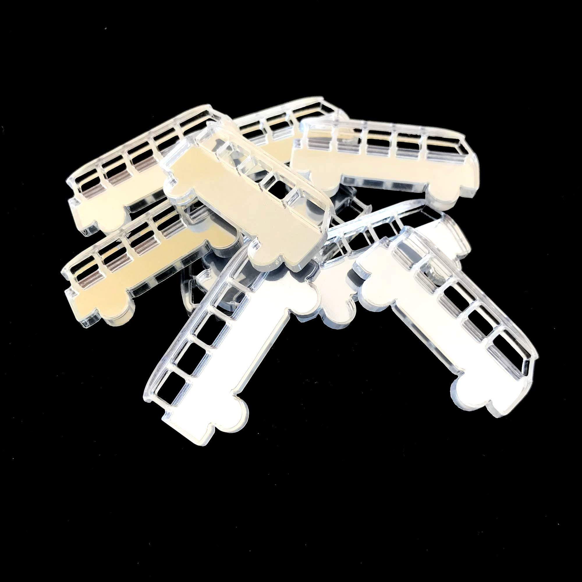 Super Cool Creations Camper Van Shaped Crafting Mirrors, Set of 10, Many Colours, Shatterproof Acrylic, Bright Green, Pack of 20 x 2cm