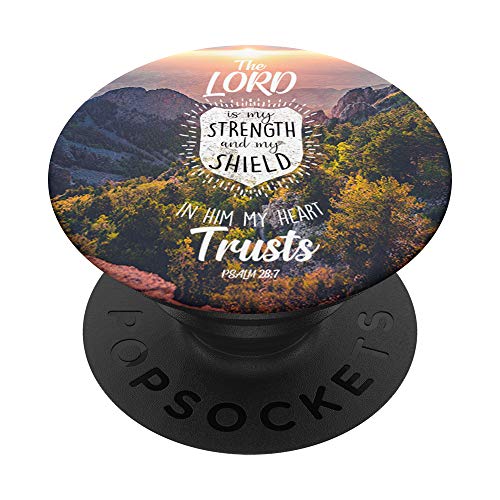 The Lord My Strength Religion Bible Verse Christian Gift PopSockets PopGrip: Swappable Grip for Phones & Tablets