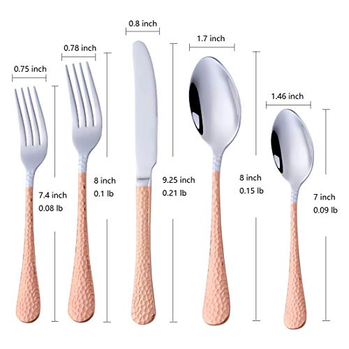 Buyer Star 20-Piece Heavy Duty Silverware Flatware Set for 4, Stainless Steel Luxury Cutlery Sets for Home Restaurant Hotel, Rose Gold, Mirror Polish, Dishwasher Safe