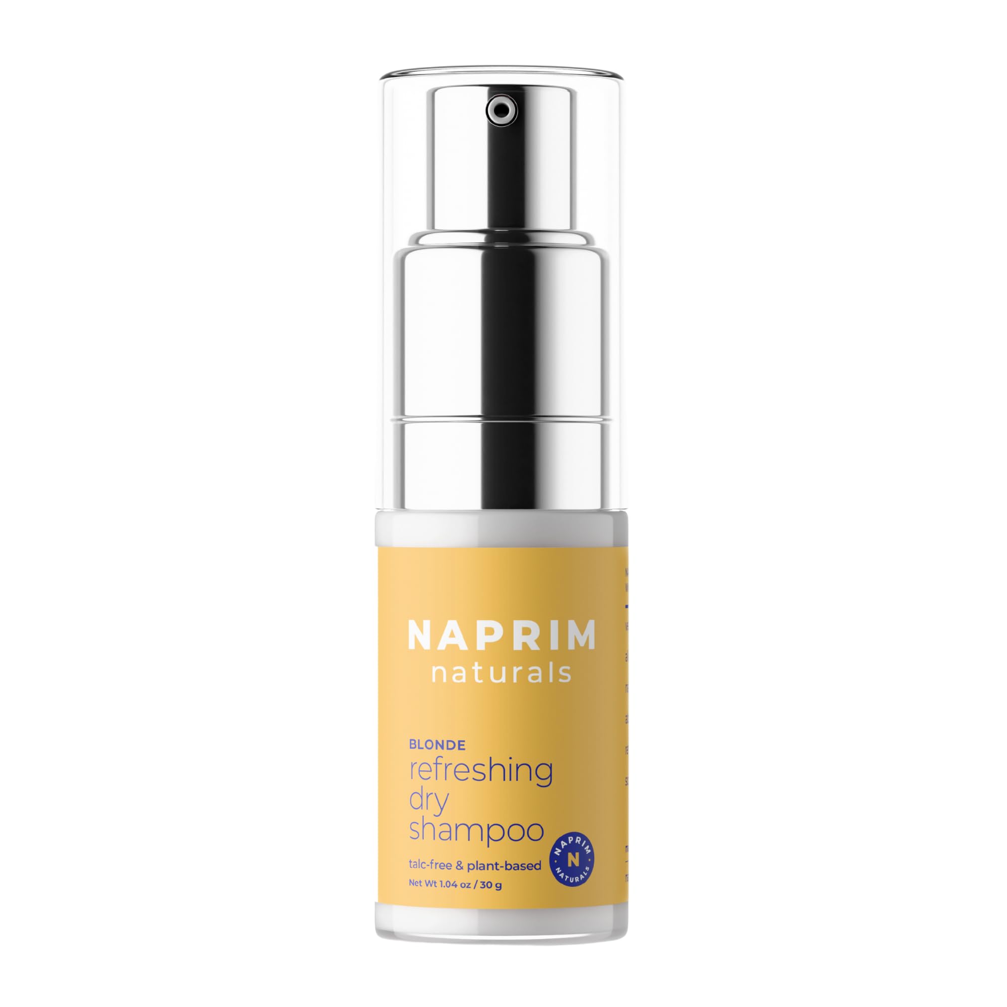 Naprim Naturals Nourishing Dry Shampoo Hair Powder for Blonde - Talc-Free Oil Absorption for Lightweight Volume - No Residue UV Protection Non-Aerosol - Travel-Friendly Hair Care (30g)