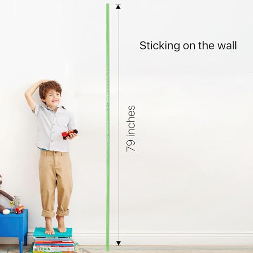 EASYXQ Growth Chart, Children Height Ruler Wall Decor, 3D Removable Growth Height Chart,Splicing Height Ruler Measurement for Kids and Nursery 79 inch (Rose red)