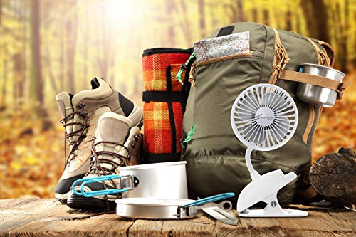 Dreambaby Portable USB Rechargeable Clip-On Stroller Fan - with Breeze Mode - White - Model L2348