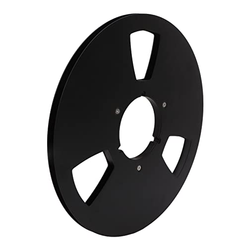 14 10 Inch Empty Tape Reel, Empty Disc Opening Machine Parts Recording Tape Reel 3 Hole Aluminum Alloy for Reel Tape Recorder Accessory (Black)