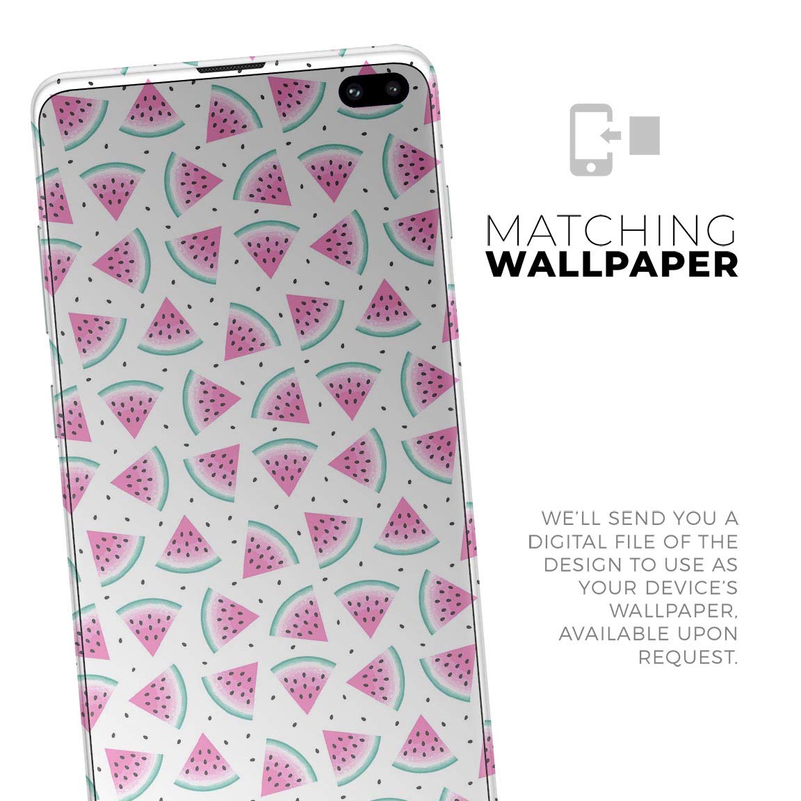 DesignSkinz The All Over Watermelon Slice Pattern Protective Vinyl Decal Wrap Skin Cover Compatible with The Samsung Galaxy S20 (Screen Trim & Back Glass Skin)