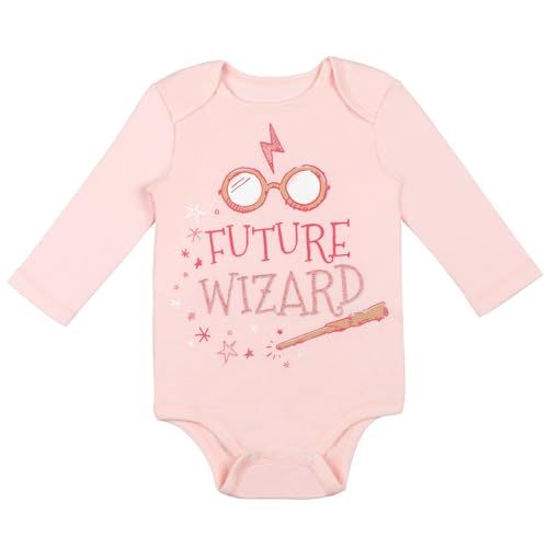 Harry Potter Hermione Baby Girls 3 Pack Bodysuit red/pink/heather grey 12 Months