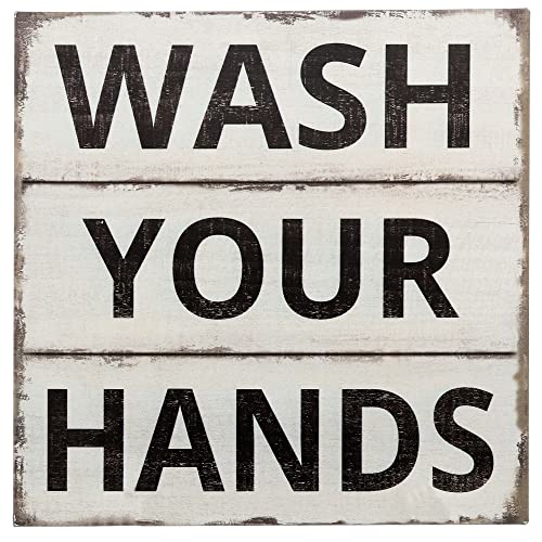 Barnyard Designs Wash Your Hands Sign Primitive Country Farmhouse Bathroom Quotes Home Decor Sign 11â x 11â