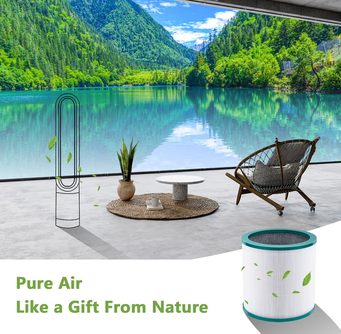 2 Pack,Air Purifier Filters Replacements,True HEPA Premium Grade Filters for Dyson Tower Purifier Pure Cool Link TP00,TP01,TP02,TP03,BP01,AM11 Models.Desk Purifier, Compare to Part # 968126-03