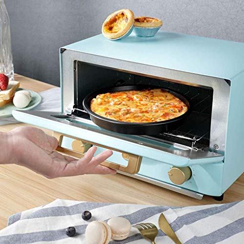 12L Mini Oven Electric Cooker and Grill, Home Baking Small Oven Timer Double Glass Door Convection Toaster Oven Happy Life