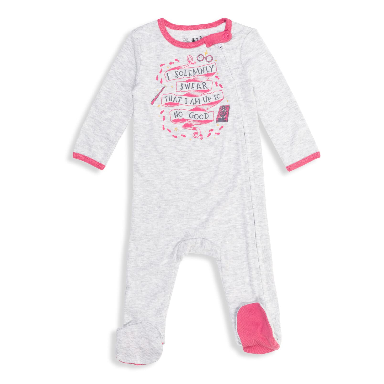 Harry Potter Newborn Baby Girls 2 Pack Sleep N' Play Coveralls Pink/White 3-6 Months