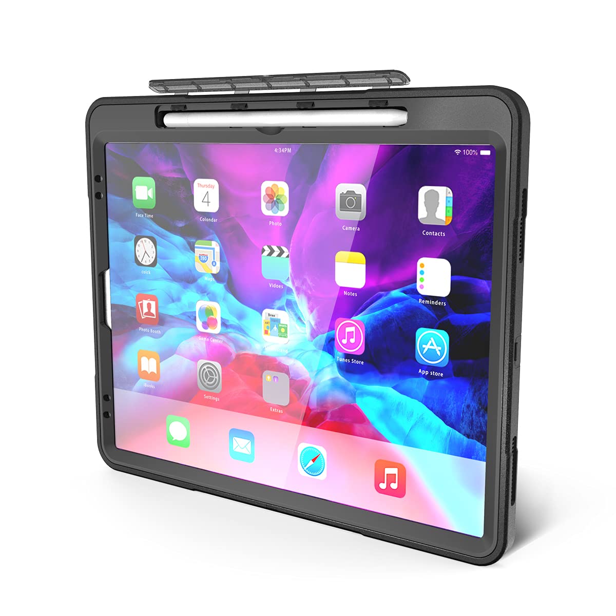 New Trent iPad Pro 12.9 6th Generation case, iPad Pro case for 5th Gen 2021, Metal Kickstand, Rotational Hand Strap, Apple Pencil Holder, Screen Protector
