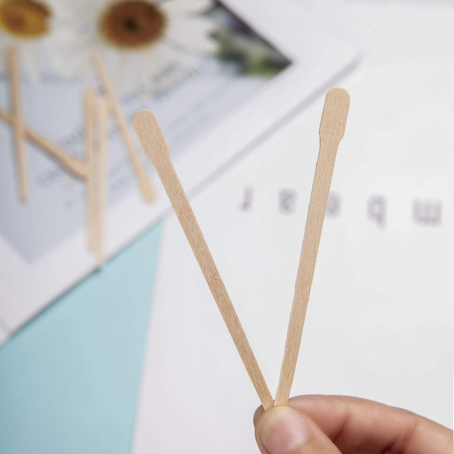 1000 Pack Wax Spatulas-Small Waxing Applicator Sticks Wood Waxing Craft Sticks Spatulas Applicators for Face & Body Hair Removal