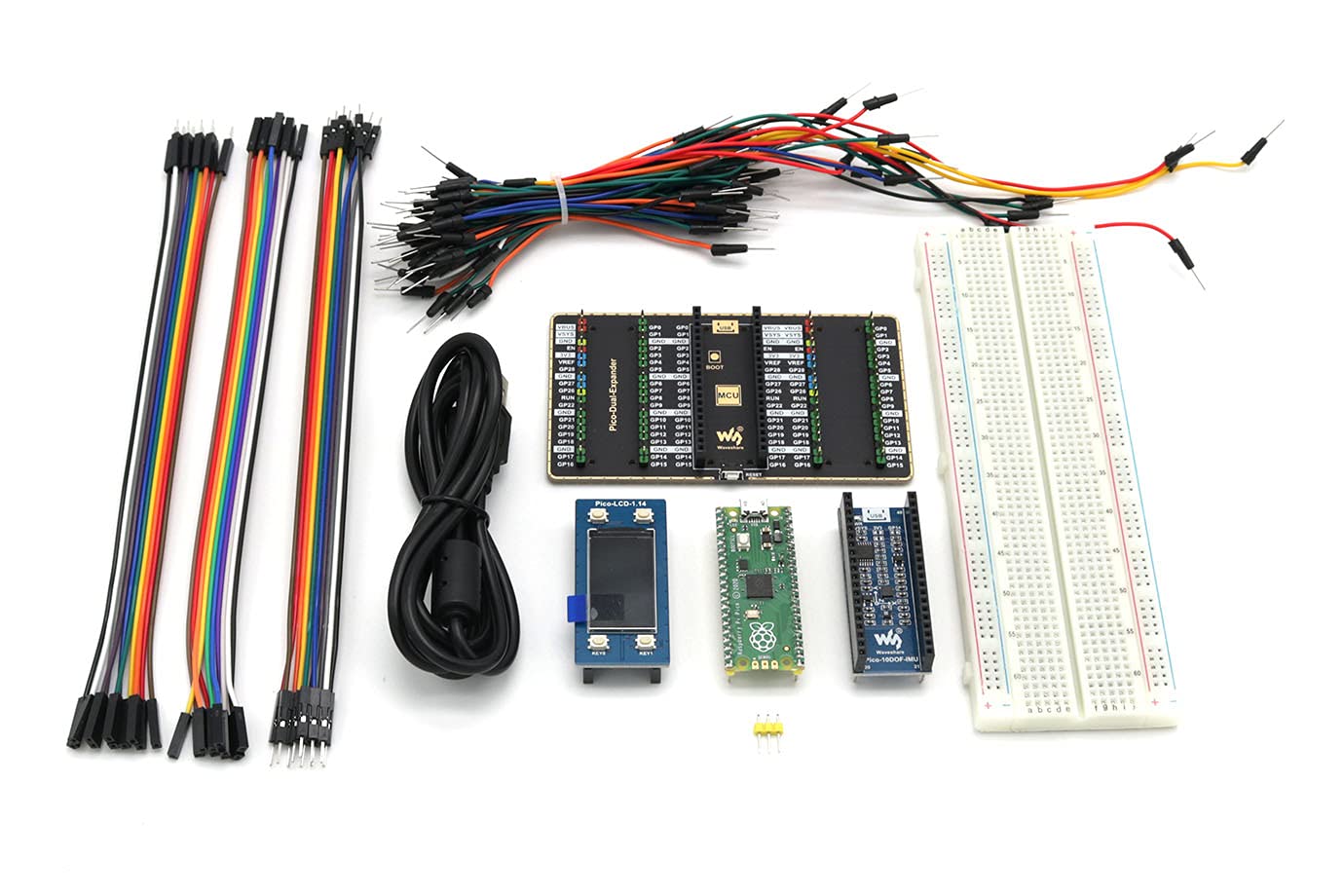 Coolwell for Raspberry Pi Pico Evaluation Kit Package B Include The Pico + Color LCD + IMU Sensor + GPIO Expander