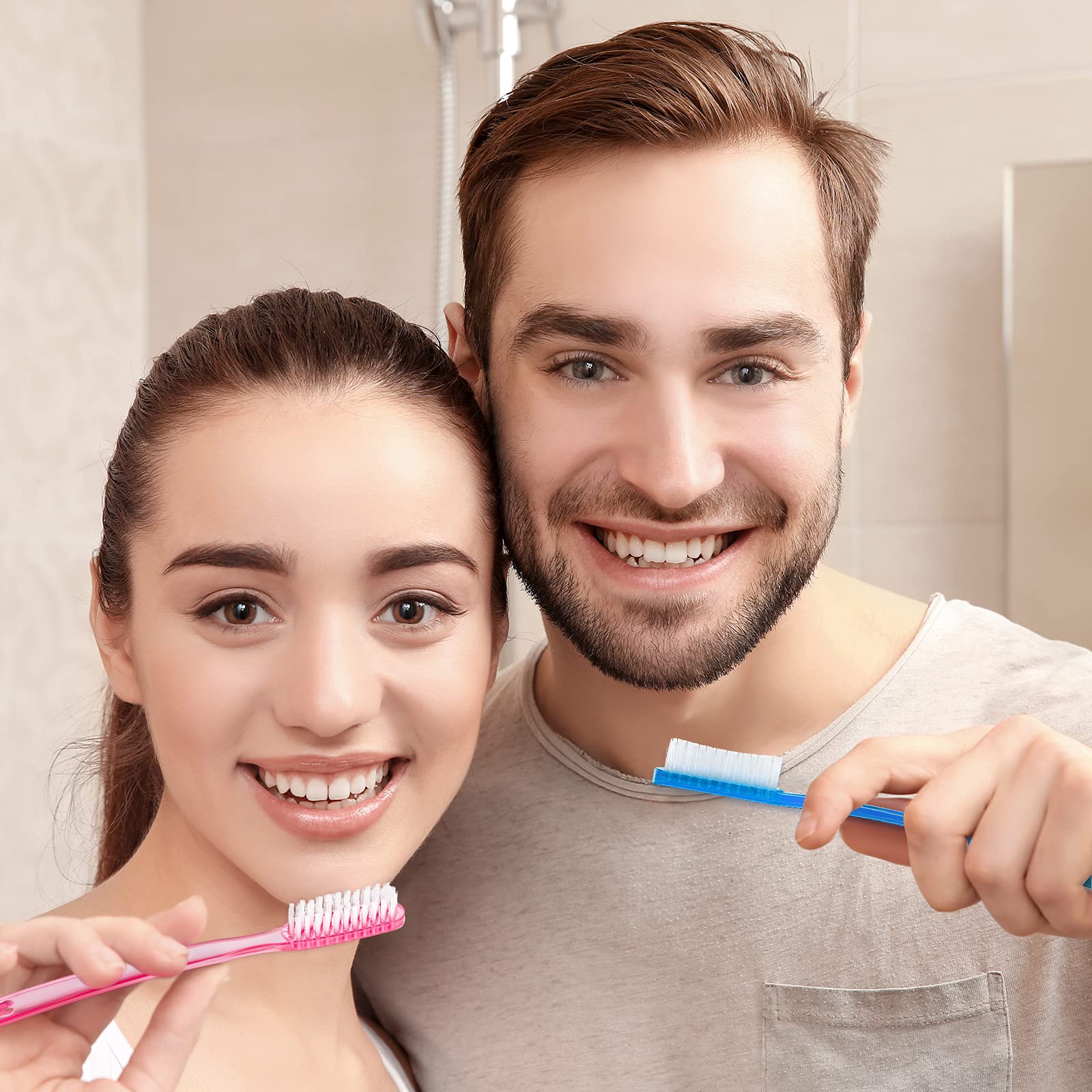 Zopeal Extra Hard and Firm Toothbrush for Adults Bulk Huge Head Bristle Full Head Manual Toothbrush for Cleaning(8 Pieces)