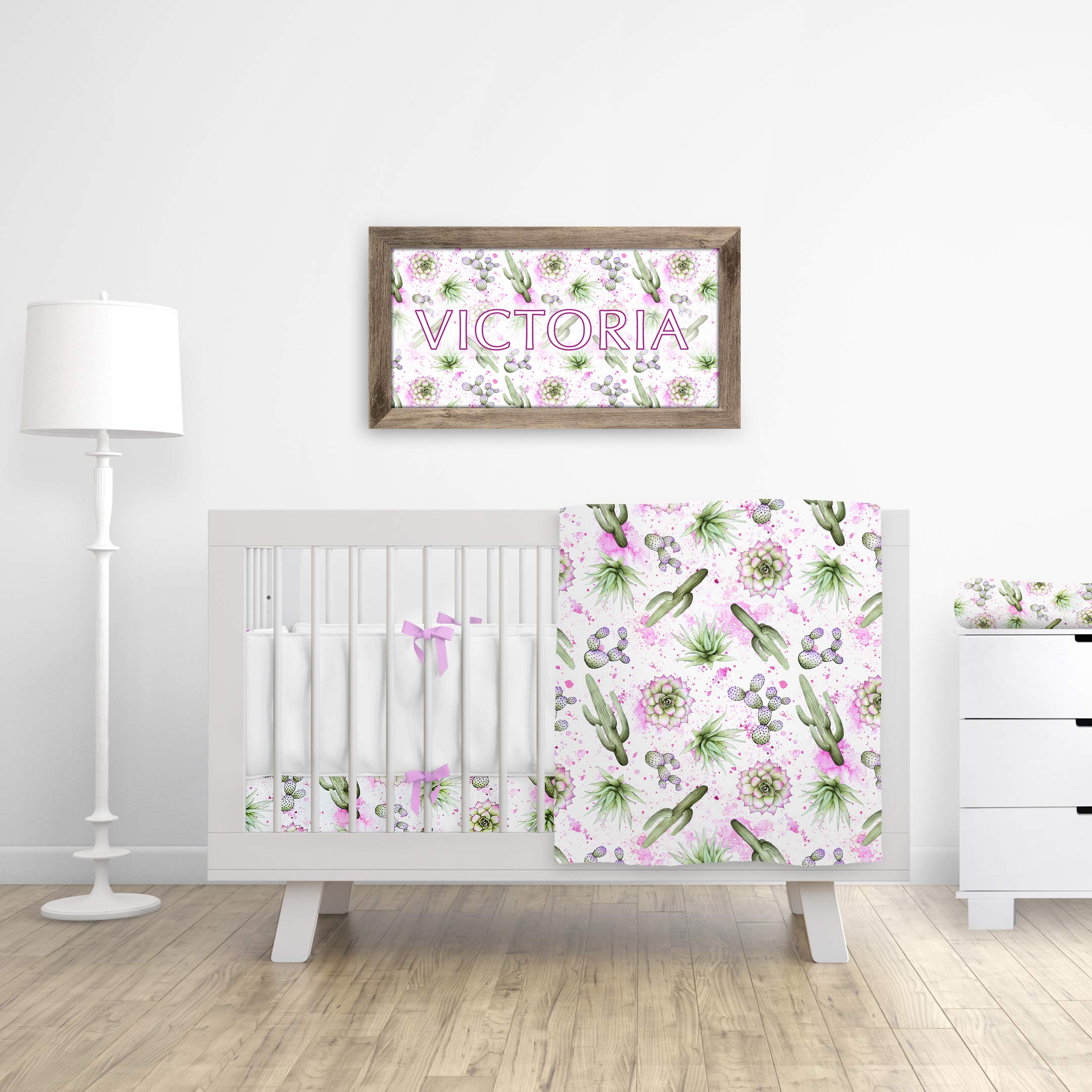 Cactus Changing Pad Cover | Cacti Southwest Nursery Decor | Watercolor Design