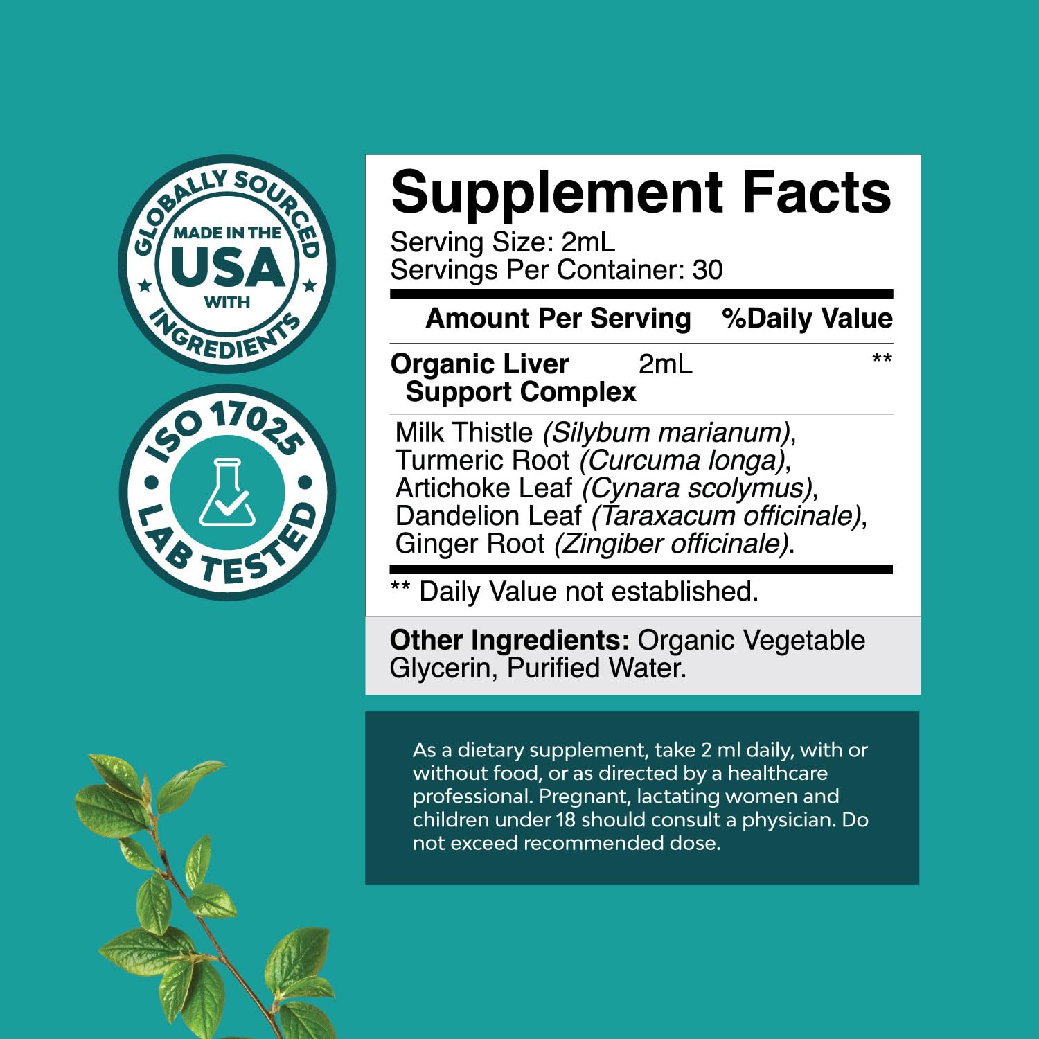 Liver Support Milk Thistle Tincture - Liquid Herbal Supplement with Artichoke Extract for Liver Cleanse Detox & Repair - Liver Detox Cleanse Drops with Dandelion Turmeric and Ginger