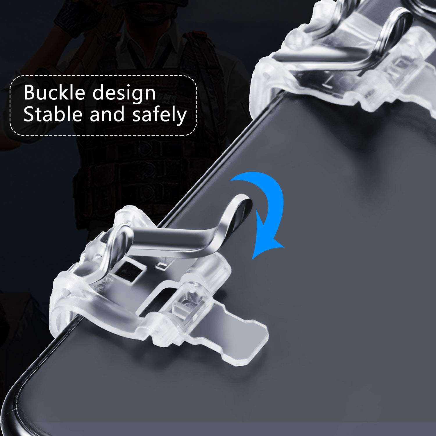 14 Pieces Finger Sleeve Gaming Set Includes 12 Gaming Thumb Sleeve with 2 Mobile L1R1 Game Triggers for Mobile Phone Games
