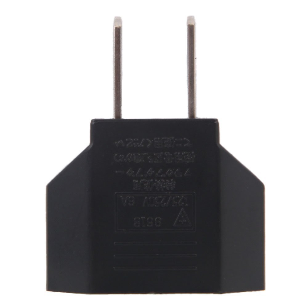 ANRANK E-U1009618AK EU Europe to US USA Travel Power Plug Adapter Converter (Black, 2-Pack)
