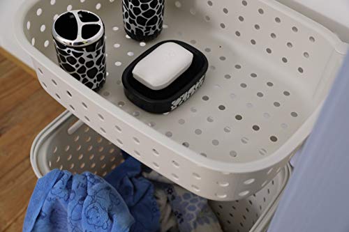 Basicwise QI003311 Plastic Laundry Hamper, White