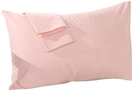 COTTON STICH Toddler 12x16 Zipper Pink Solid Pillowcase Set of 2, 600 Thread Count Egyptian Cotton Decorative Hotel Quality Mini Throw Pillow Insert