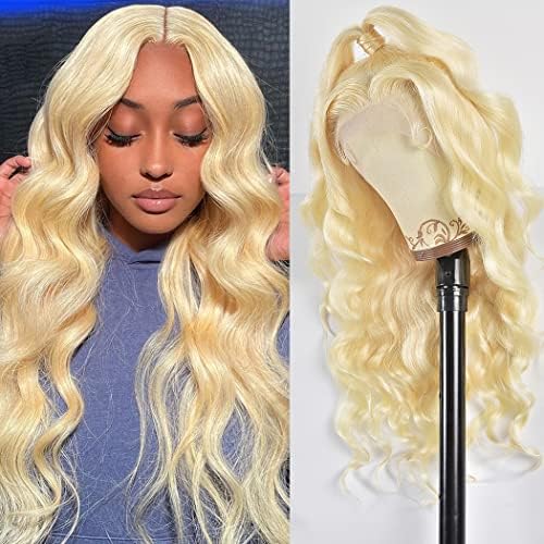 Alielaine Blonde Lace Front Wig Human Hair 13x6 Body Wave Wigs Frontal for Women (18 inch)
