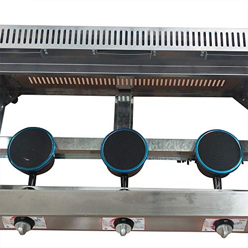 6L Commercial Gas Deep Fryer 3-Pan Countertop Stainless Steel Food Warmer Heater Restaurant Home Kitchen Adjustable Temp Steamer Cooking Heating Pot Tank, Silver