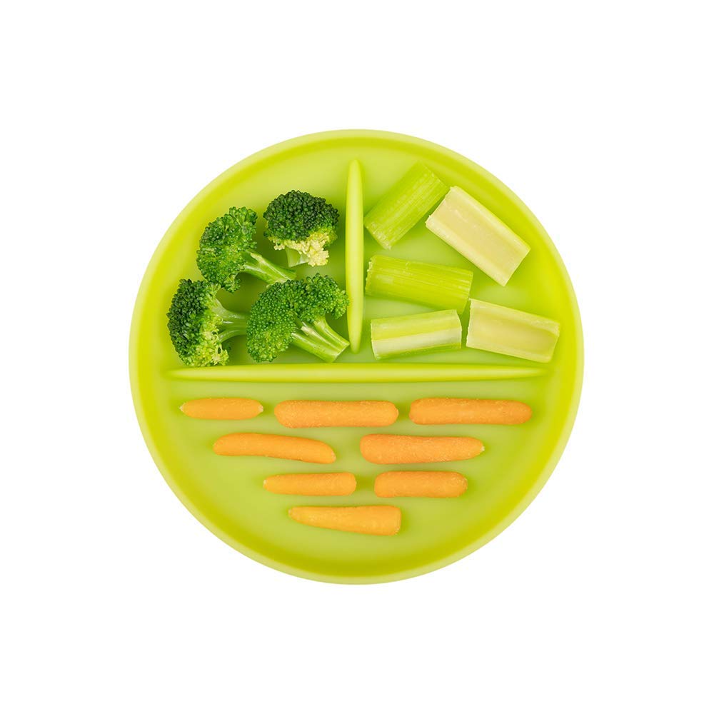 Olababy Training Fork, Training Spoon and Suction Plate(Kiwi) Bundle
