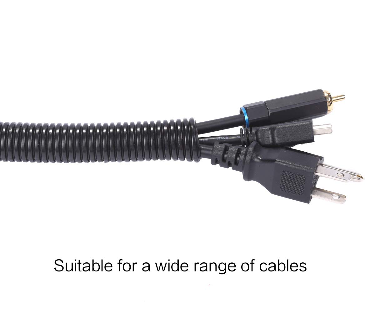 Alex Tech 25ft – 1/2 inch Split Wire Loom Tubing Wire Conduit – Black