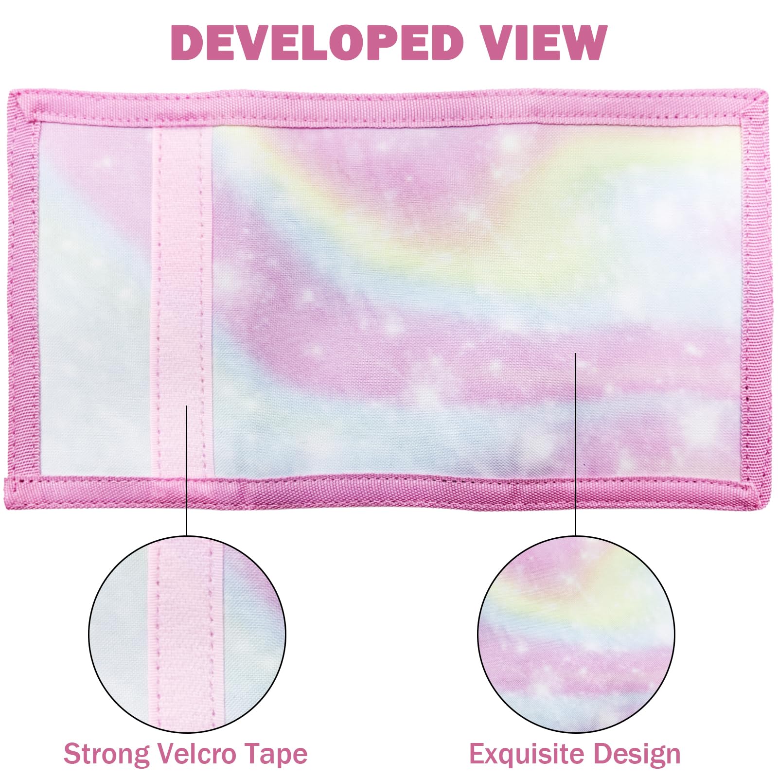 AI-DEE RFID Trifold Canvas Outdoor Cartoon Wallet for Kids/Slim Front Pocket Wallet with Zipper (Mermaid)