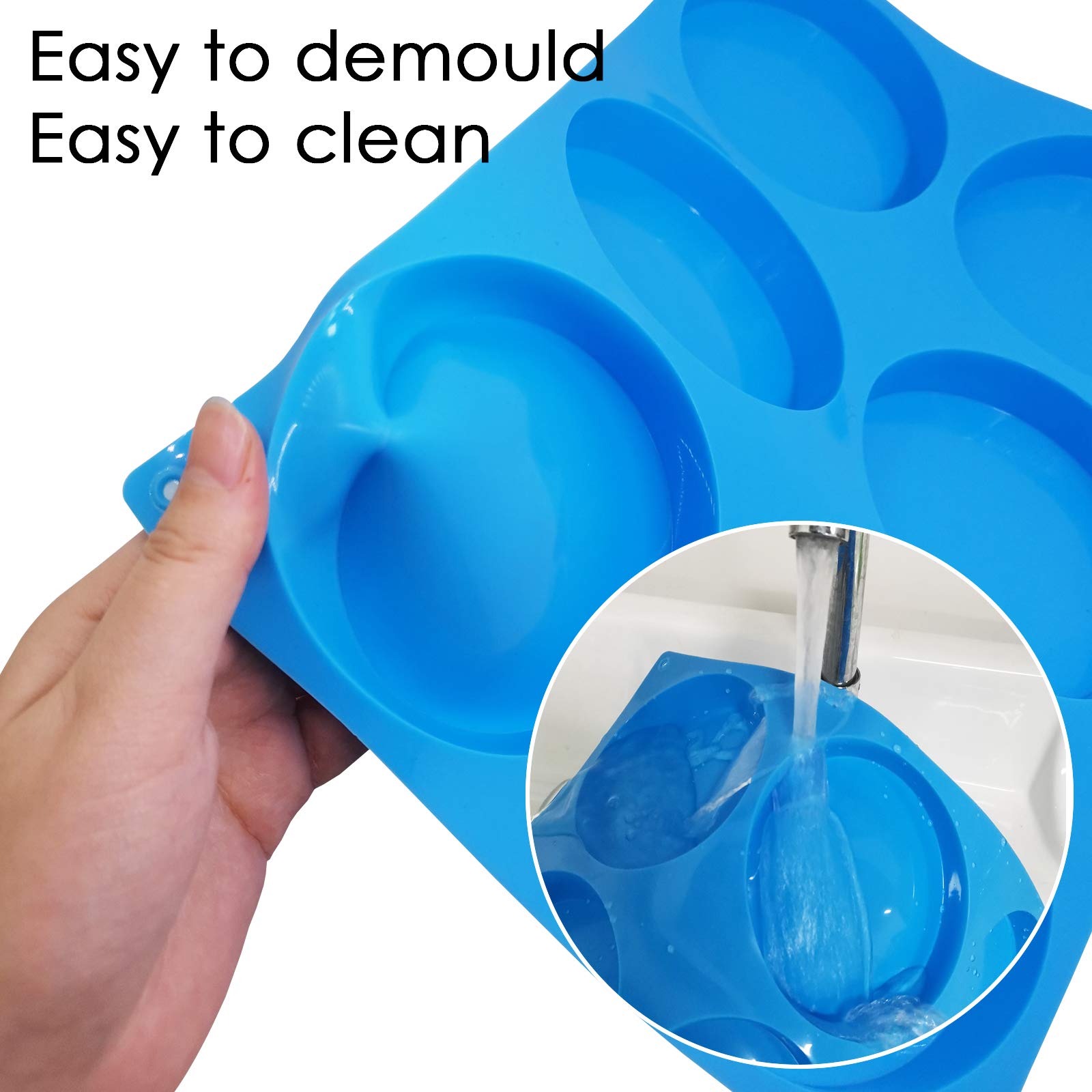 2 Pack 6-Cavity Resin Coaster Moulds, FineGood Round Coaster Mould for Resin Silicone Cake Moulds Baking Tray