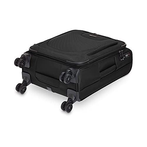 Amazon Basics Expandable Softside Carry-On Spinner Luggage Suitcase With TSA Lock And Wheels - 23 Inch, Black