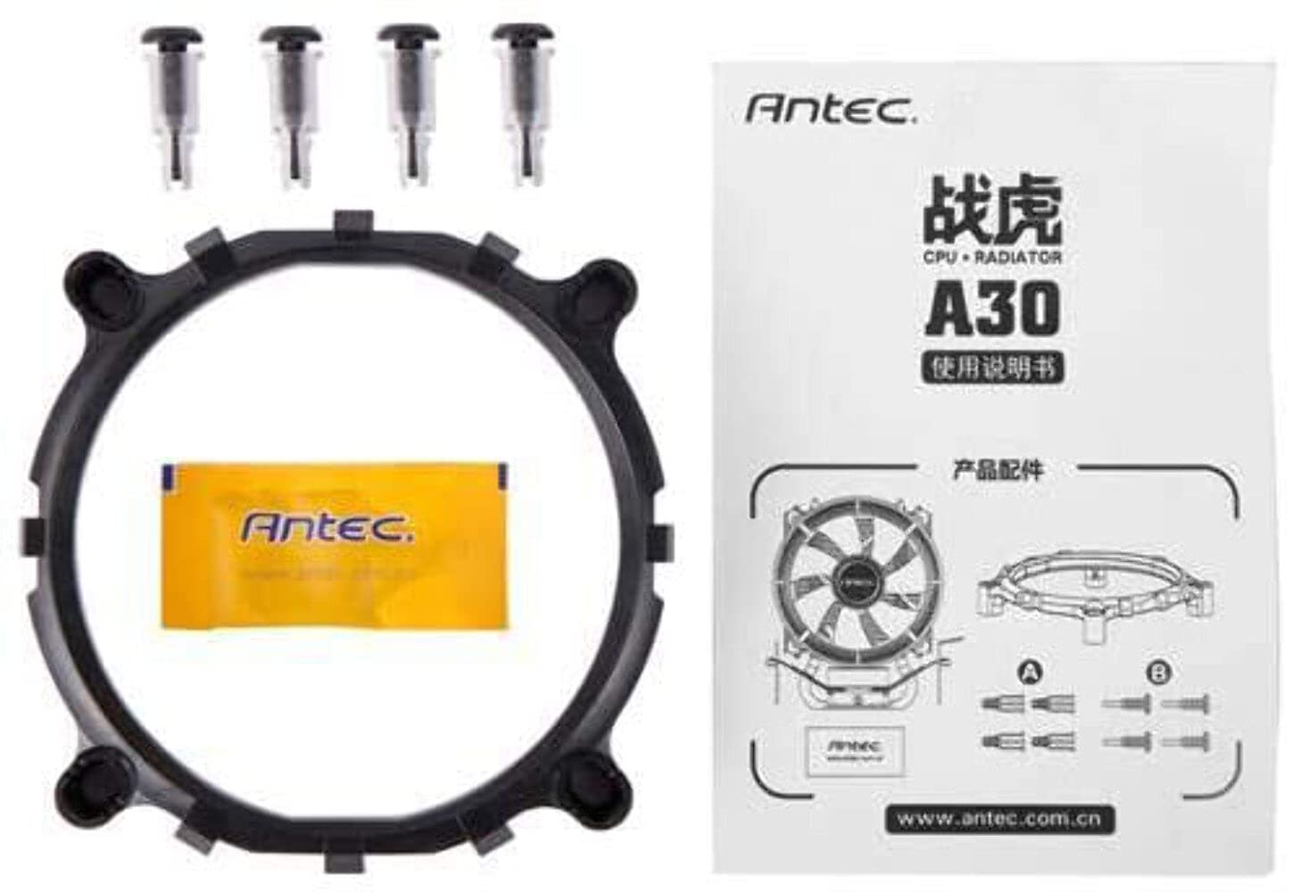 Antec CPU Cooler, A30, 92 mm LED fan Fan for Intel LGA 775/1150/1151/1155/1156 & AMD Socket FM1/AM3/AM3+/AM2+/AM2/AM4