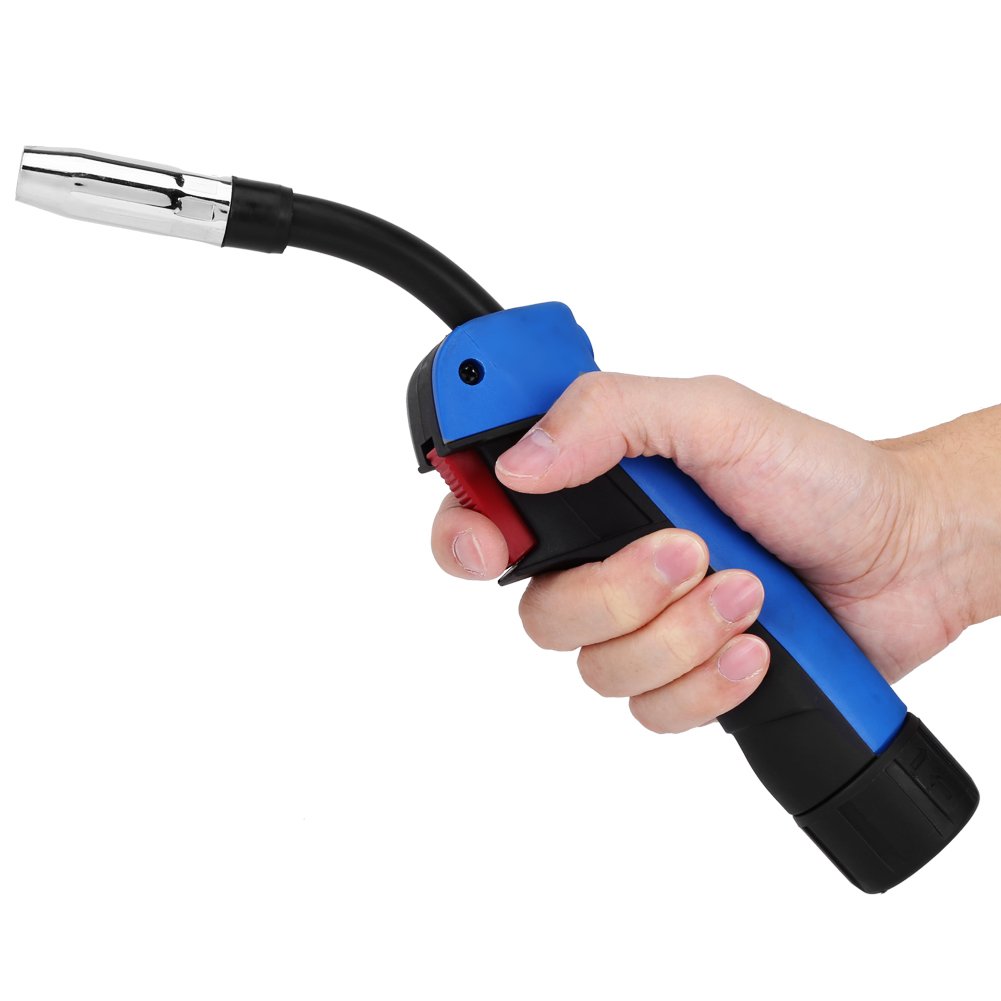 15AK CO2 Welding MIG/MAG Torch Gun Parts Head Replacement with Rubber Handle and Metal Nozzle for 150A 250A Welder