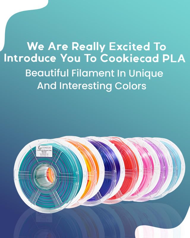 Cookiecad PLA Filament 1.75mm 1kg Rainbow Multicolor 3D Printer Filament - Mermaid PLA
