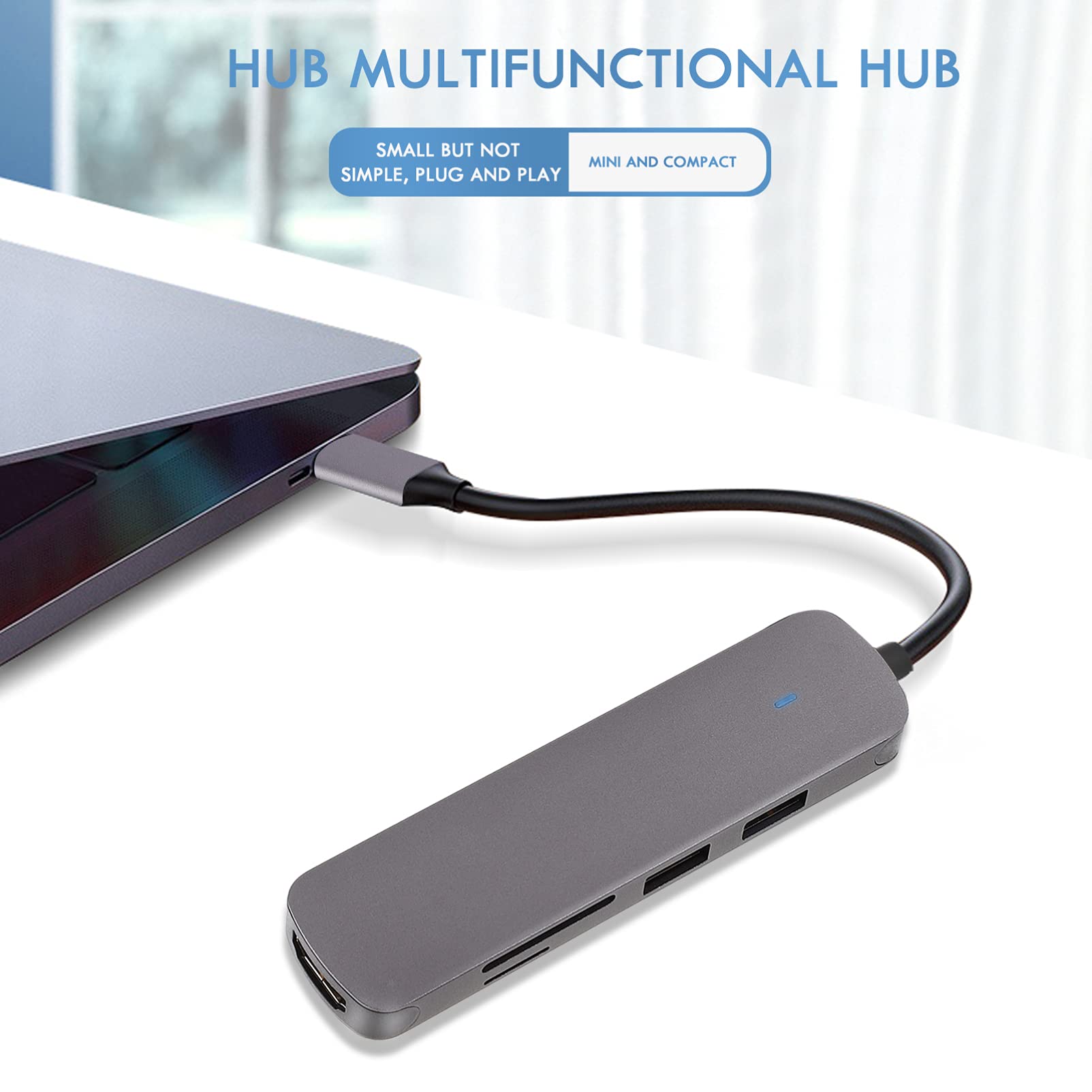 OSALADI USB Adapter USB Ethernet Adapter USB Hubs 1Pc Type Hub USB Hub Dock Station 5- in- 1 Phone Computer Laptop Converter Computer Adapter USB Docking Station USB Ethernet Adapter