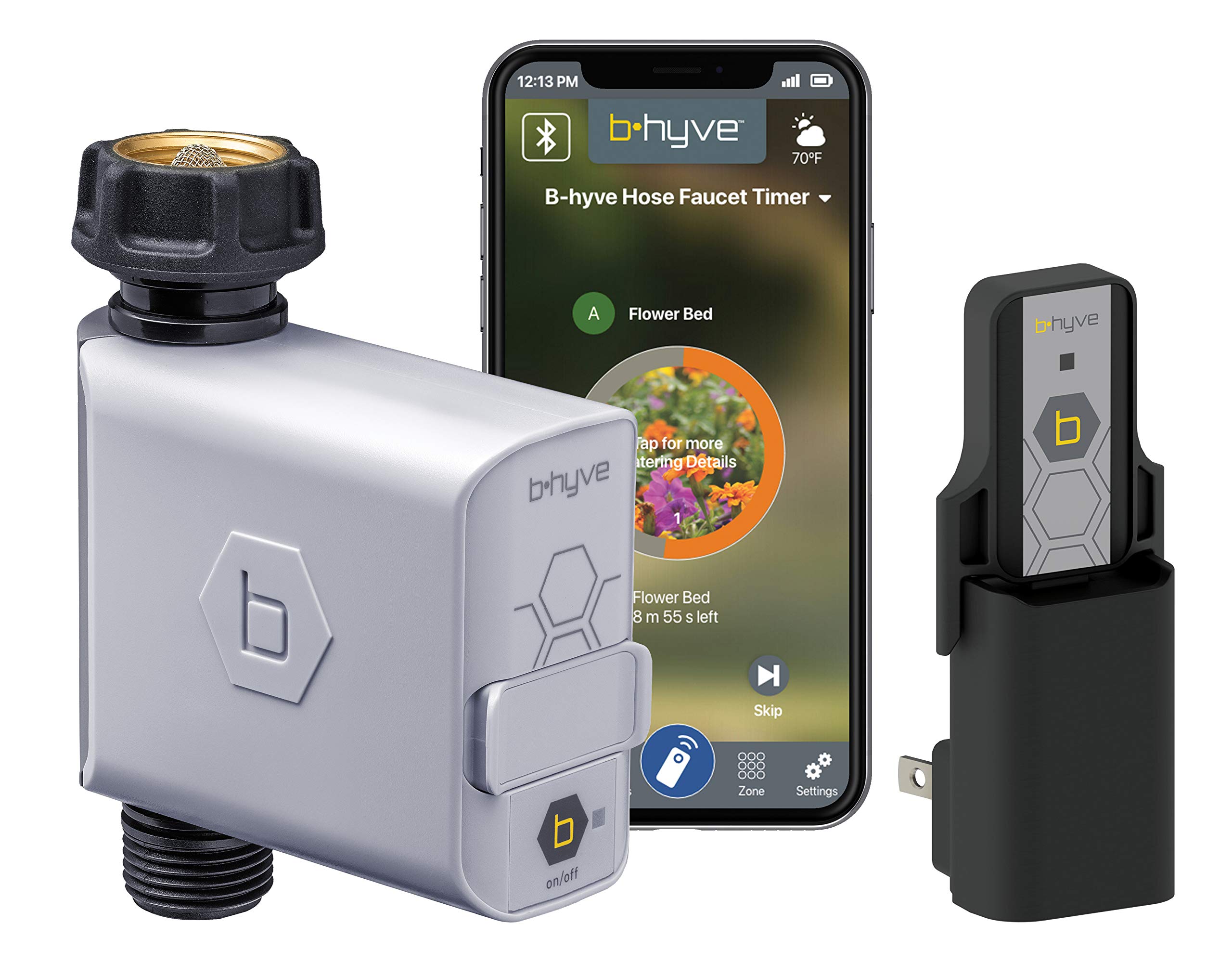 Orbit 61015 Garden Box Drip Irrigation Drip Watering Kit with B-hyve Smart 1-Outlet Hose Faucet Sprinkler Timer with B-hyve Smart Hub
