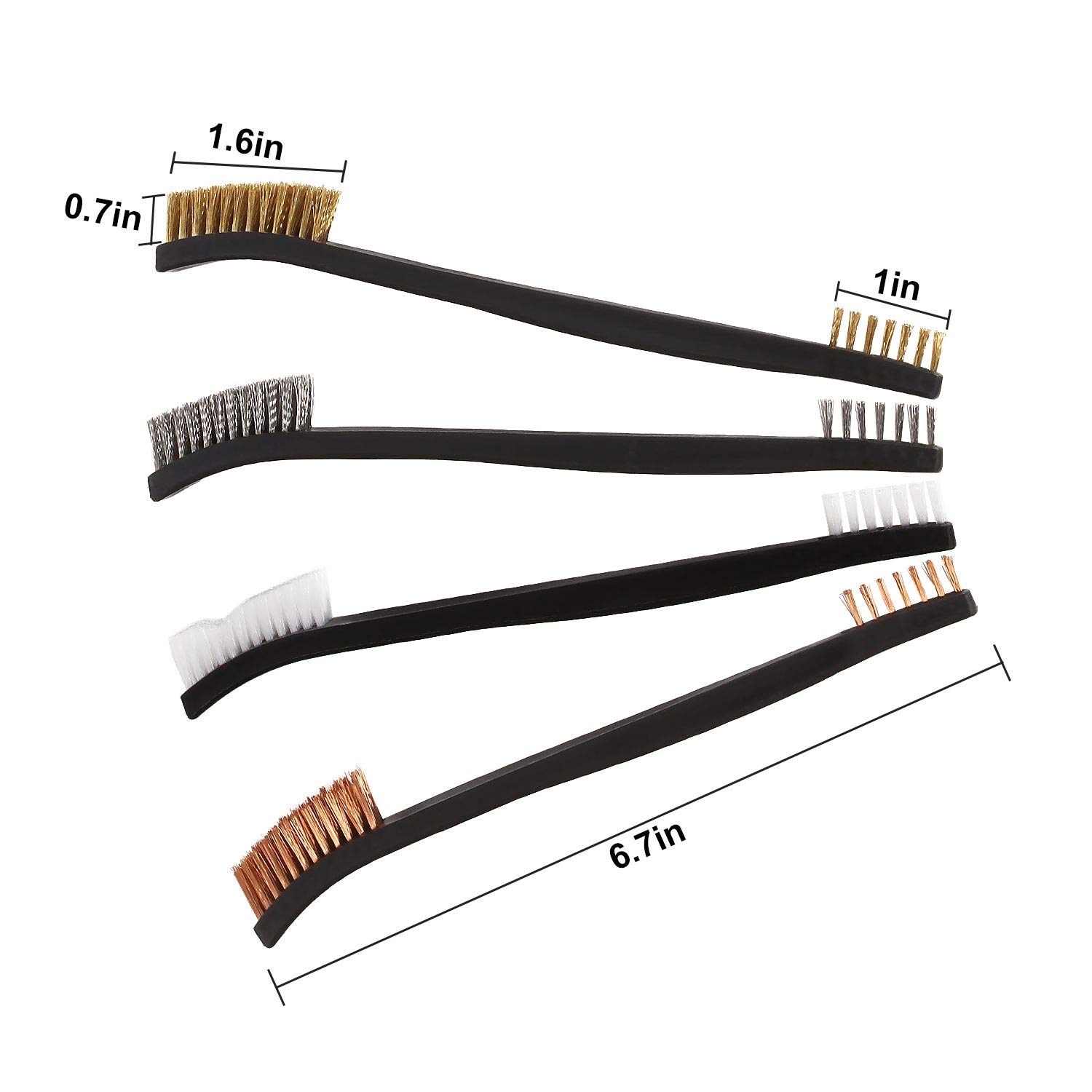 14 Pcs Gun Cleaning Brushes & Picks Kit, Universal Gun Cleaner Tool Set, Double-Ended Stainless Steel Brass Nylon Phosphor Copper Bristle Cleaning Brush & Ploymer Metal Picks for Pistol Shotgun Rifle