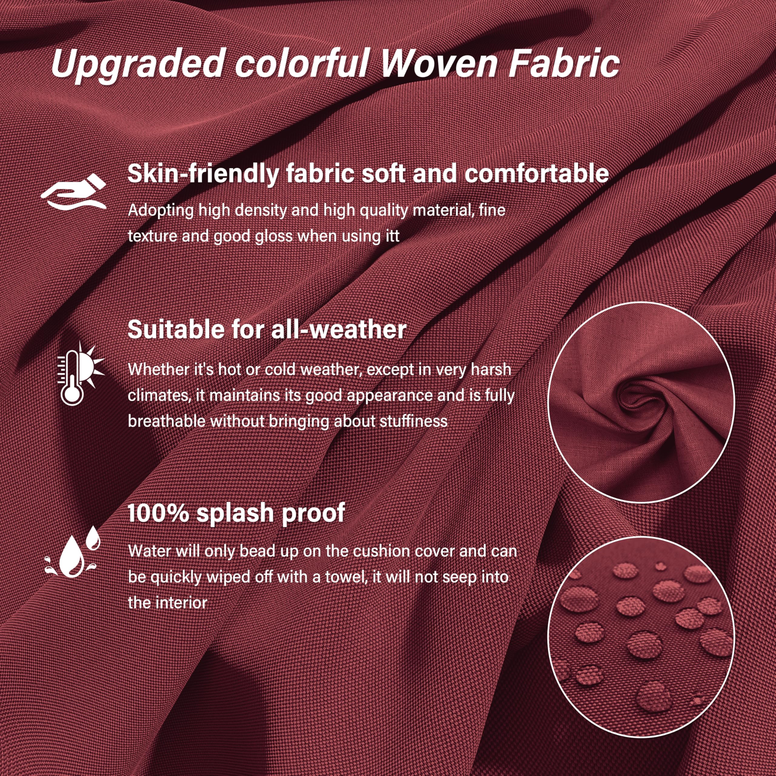 14 Pcs Outdoor Cushion Covers Patio Cushion Slipcovers Replacement Splash Proof with Zipper for Outdoor Furniture, Patio Sofa Couch 3 Sizes, Covers Only