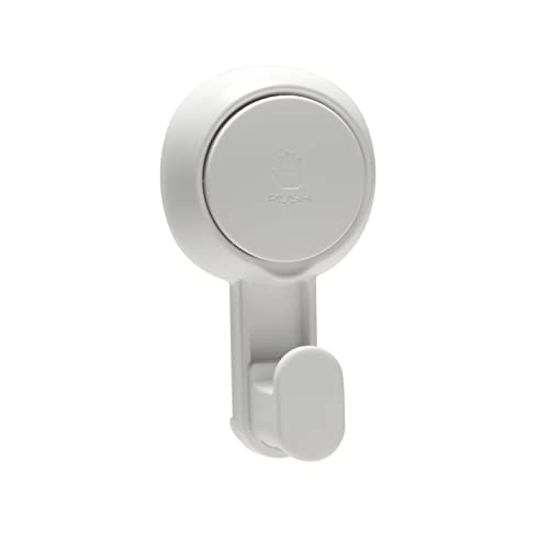 Bath Bliss 2 Pack Power Lock Gel-Suction Hooks | Shower and Bathroom Hook | Towel | Robe | Loofahs | Bags | Jackets | Easy Release | No Tools Required | White