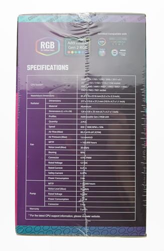 Cooler Master MasterLiquid ML240 Illusion CPU Liquid Cooler - AIO Water Cooling System, 3rd Gen Pump, 2 x 120mm ARGB Halo Fans, 240mm Radiator, ARGB Controller Included - AMD and Intel Compatible