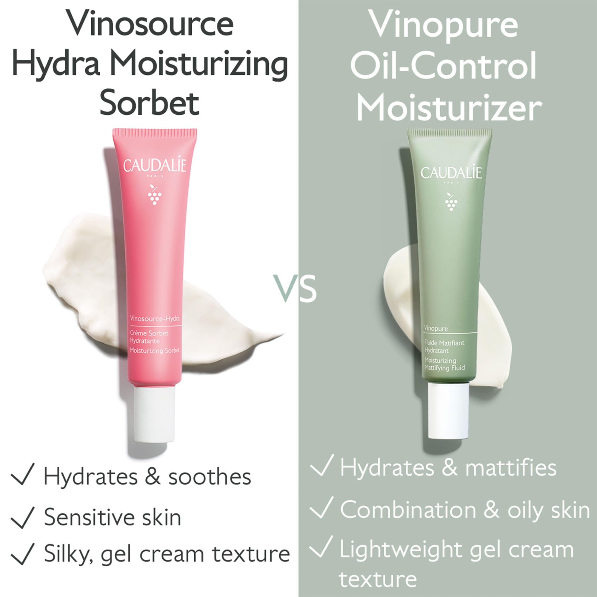 Caudalie Vinopure Oil Control Moisturizer for Acne Prone Skin, Hydrating & Mattifying Moisturizer, 1.35 Fl Oz