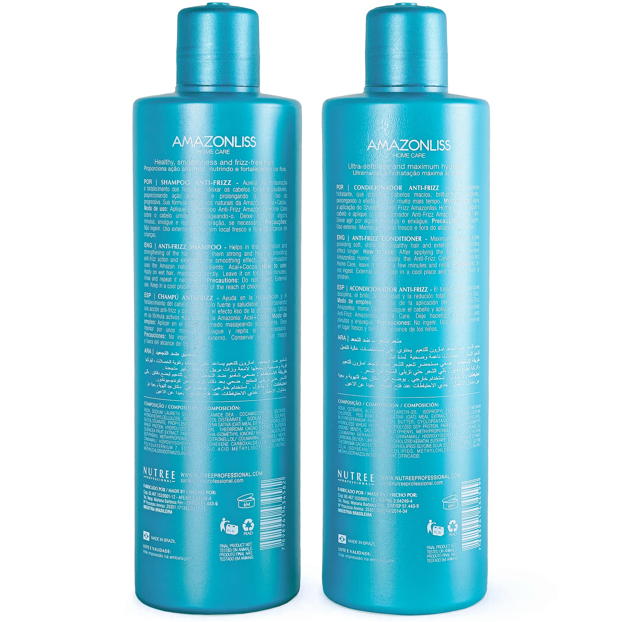Anti-Frizz Natural Shampoo & Conditioner Set for Keratin-Treated Hair - Prolongs Smoothness, Moisturizing, Nourishes and Strengthens - 16.9 fl.oz