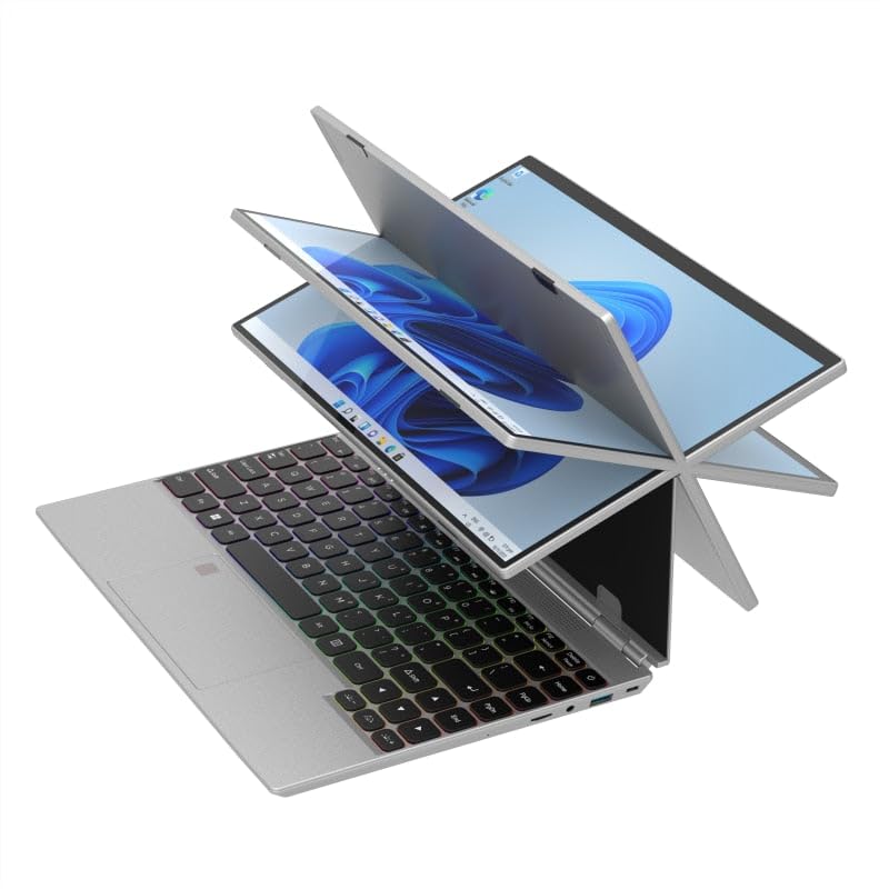 14-inch IPS Touch Screen Computer Tablet Laptop N5105 Office Business Notebook 16G 128G -1TB SSD RGB Windows 11 Touch ID Silver 16G-128G SSD/Intel N5105