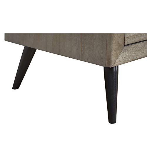 Evolur Stilnovo Mid Century Double Dresser, Windsor Oak Grey, 52x18x35 Inch (Pack of 1)
