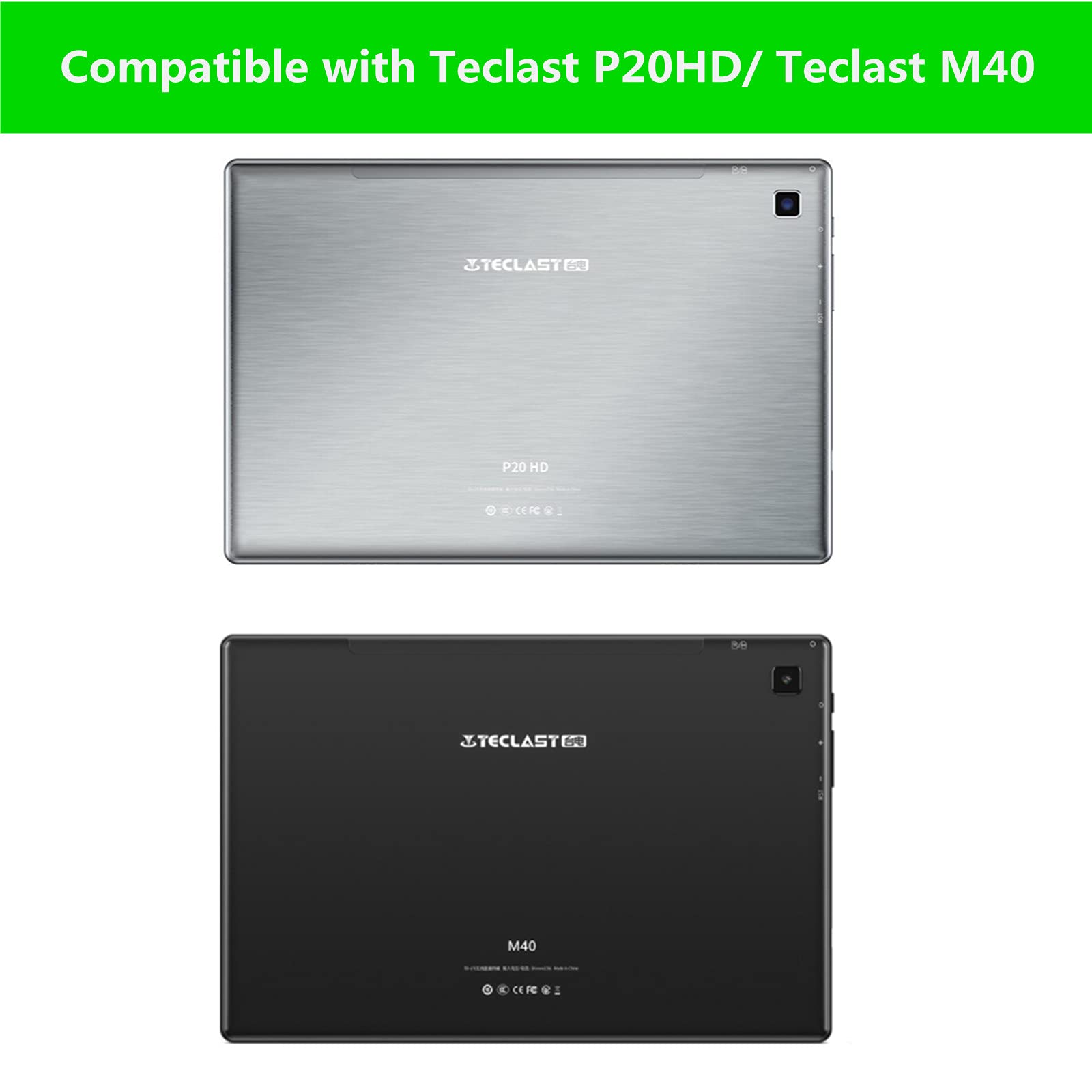 HminSen Case for Teclast P30S/M40 Plus Tablet, Silicone Stand Cover for Teclast P20S/P20HD/P40HD/M40/M40S/M40 PRO, for Blackview Tab 8/8E/Dragon Touch Notepad 102 10 Inch Tablet (Black)