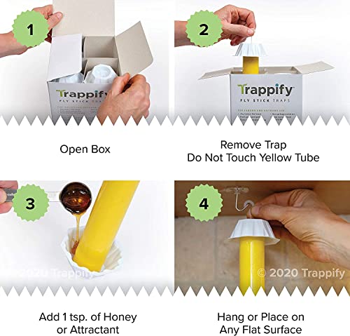 Trappify Hanging Fly Traps Outdoor: Fruit Fly Traps for Indoors | Fly Catcher, Gnat, Mosquito, & Flying Insect Catchers for Inside Home - Disposable Sticky Fly Trap for Indoor House Pest Control (2)