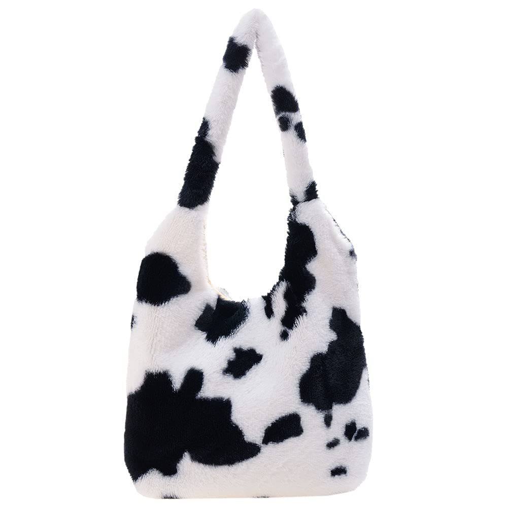 Aktudy Lar ity P Shoulr Bag, Cow Pattern Hobo Bag, Women Girl nter P Tote s