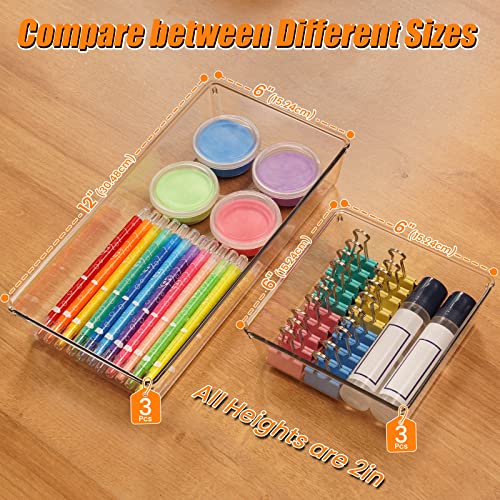 37 PCS Large Clear Plastic Drawer Organizer Set, Non-Slip/Crack Bathroom Vanity Drawer Organizer Trays Dividers, Versatile Storage Bins for Makeup, Jewelry and Office, Desk, Bathroom, Bedroom, Kitchen